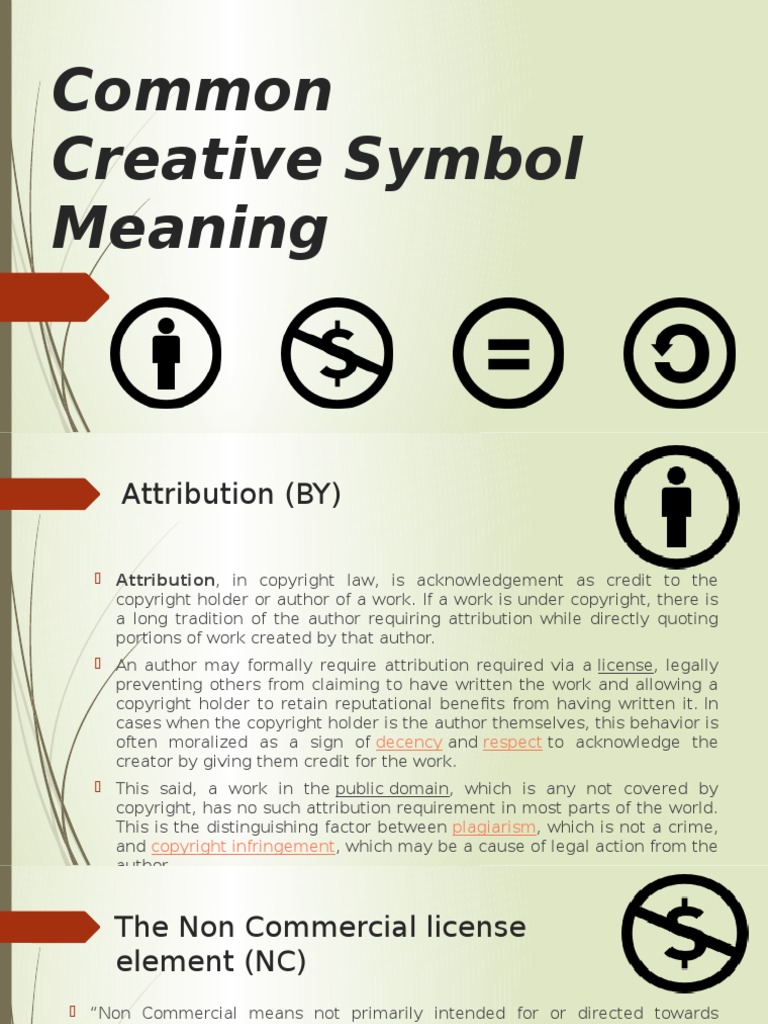 Common Creative Symbol Meaning | PDF | Creative Commons License | License