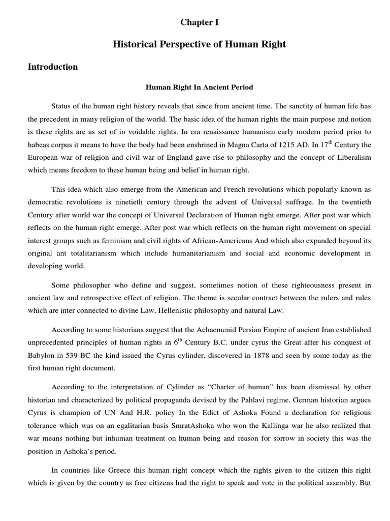 Historical Perspective of Human Right | PDF | Magna Carta | Human Rights