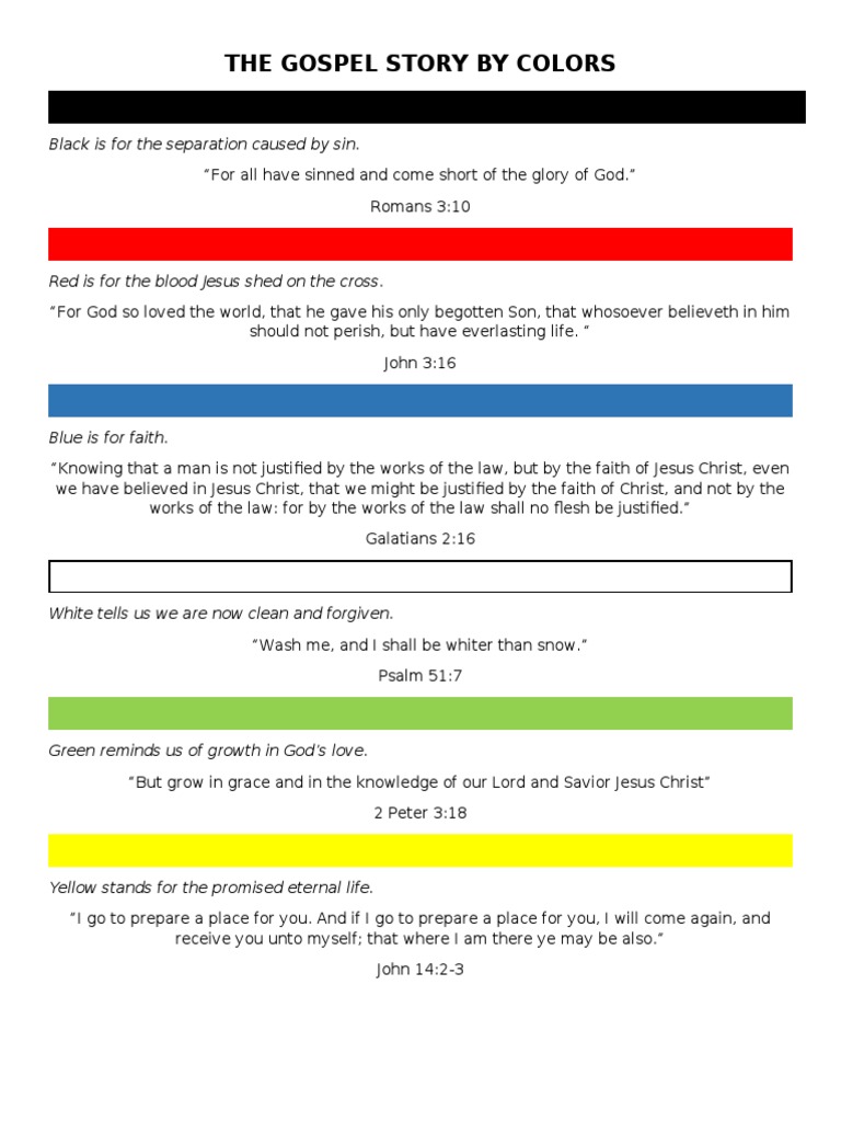 The Gospel Story by Colors | PDF