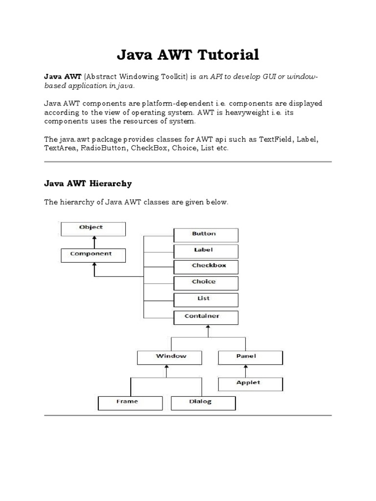 Java Awt and Event and Applet | PDF | Java (Programming Language ...