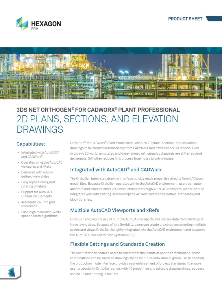 Hexagon PPM OrthoGen For CADWorx Product Sheet US 2018 | PDF | Auto Cad ...
