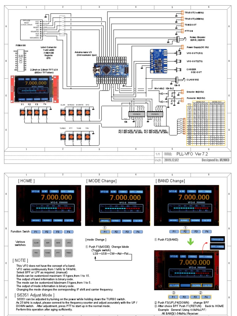 PLL-VFO Ver 7.2: Title: Designed by JA2NKD 2019.12.02 1/1 Inch | PDF ...