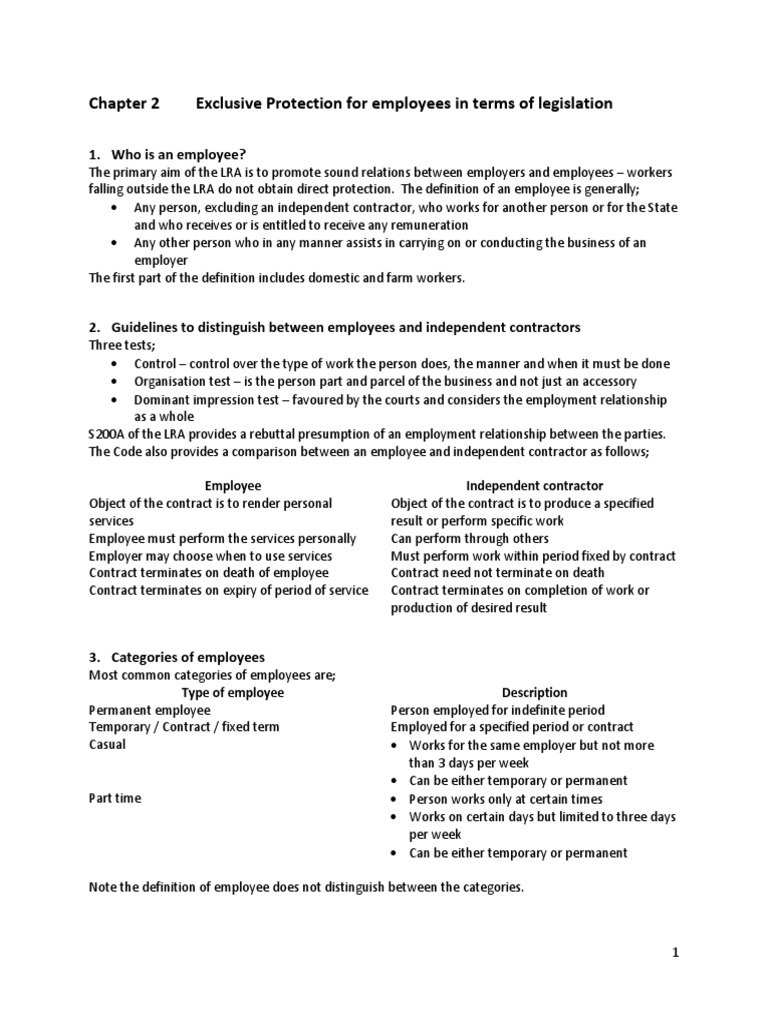 Employee Protection and Rights Overview | PDF | Affirmative Action ...