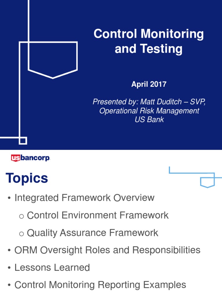 Control Monitoring and Testing | PDF | Governance | Quality Assurance
