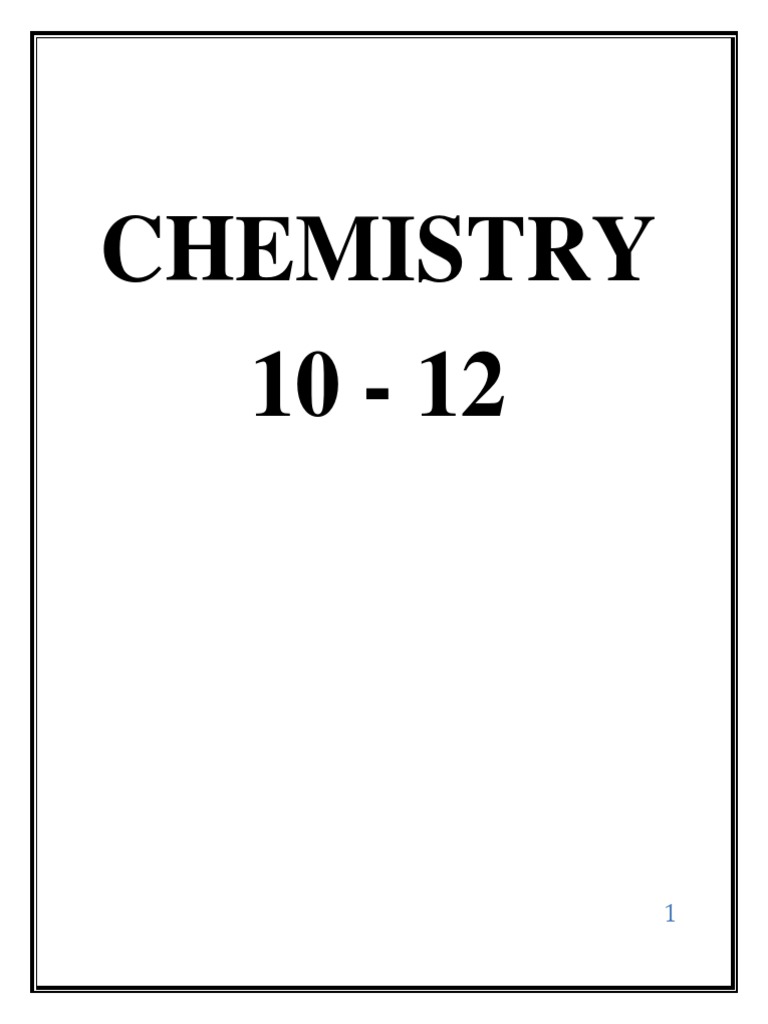 Chemistry 10 To 12 Notes PDF | PDF | Filtration | Solution