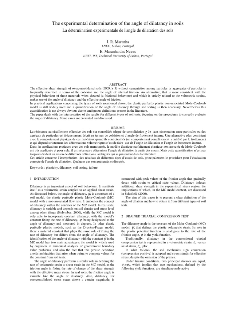 Unghi Dilatanta Din Forfecare in Aparat Triaxial | PDF | Mécanique du ...