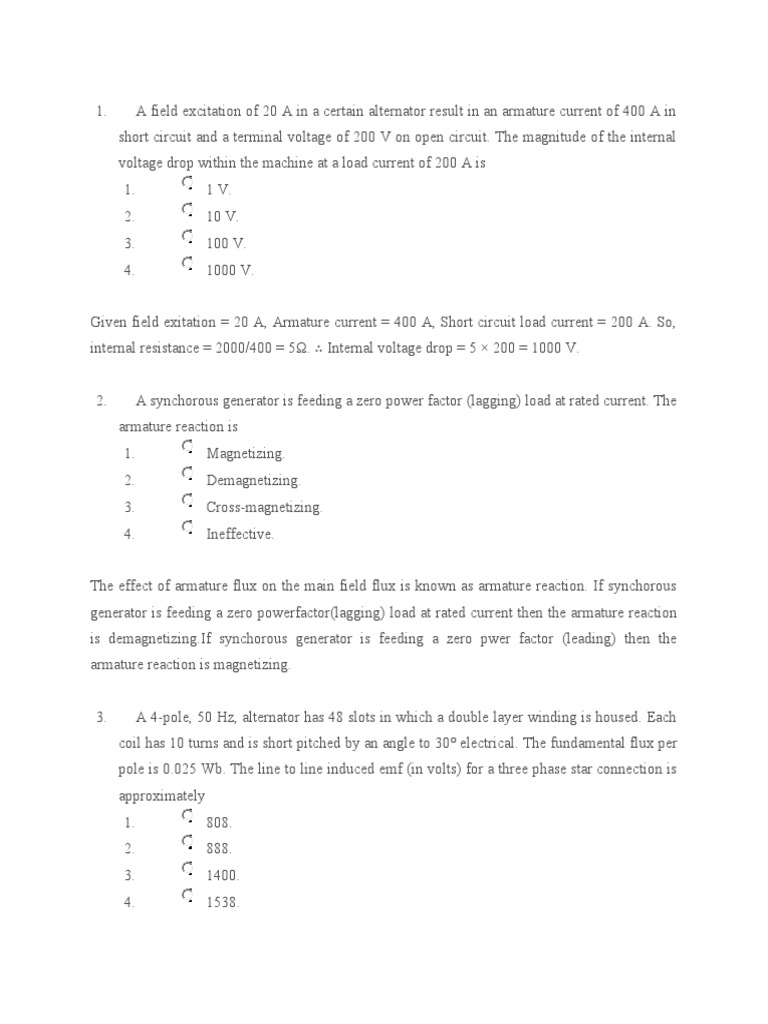 Aptitude Test-1 | PDF | Electrical Impedance | Power (Physics)