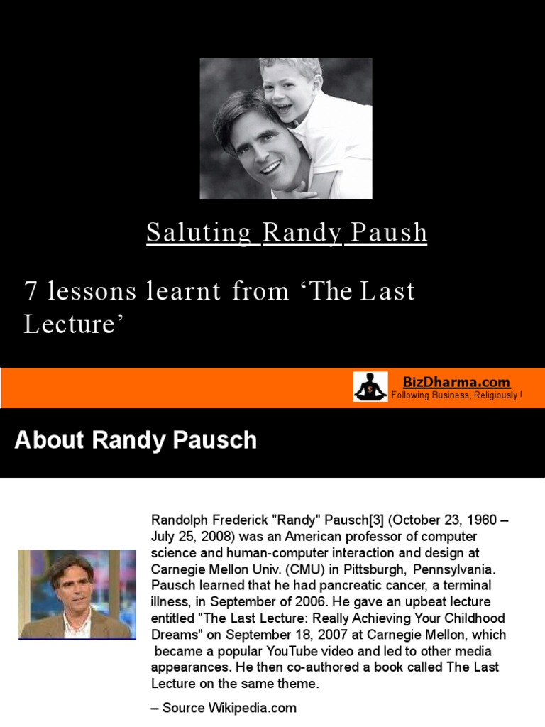 Lessons from Randy Pausch's Last Lecture | PDF