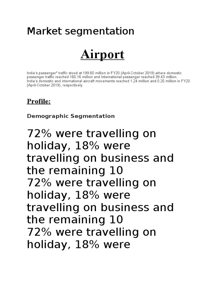 Airport: Market Segmentation | PDF | Airlines | Market Segmentation