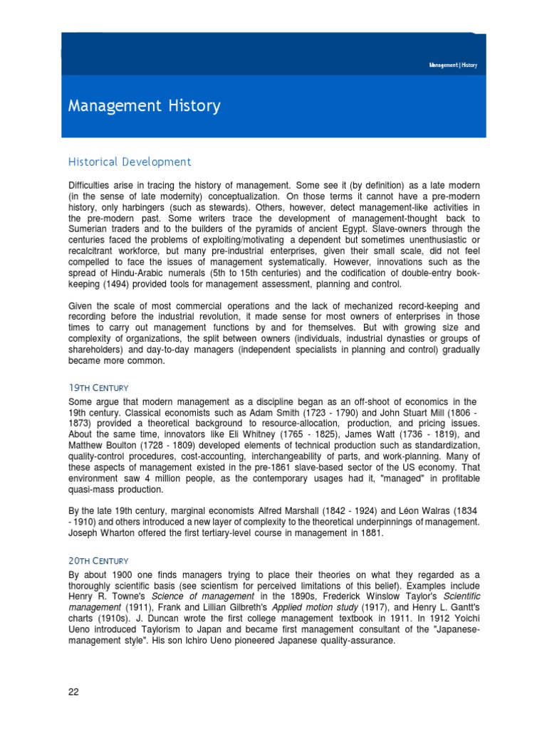 History of Management | PDF | System | Bureaucracy
