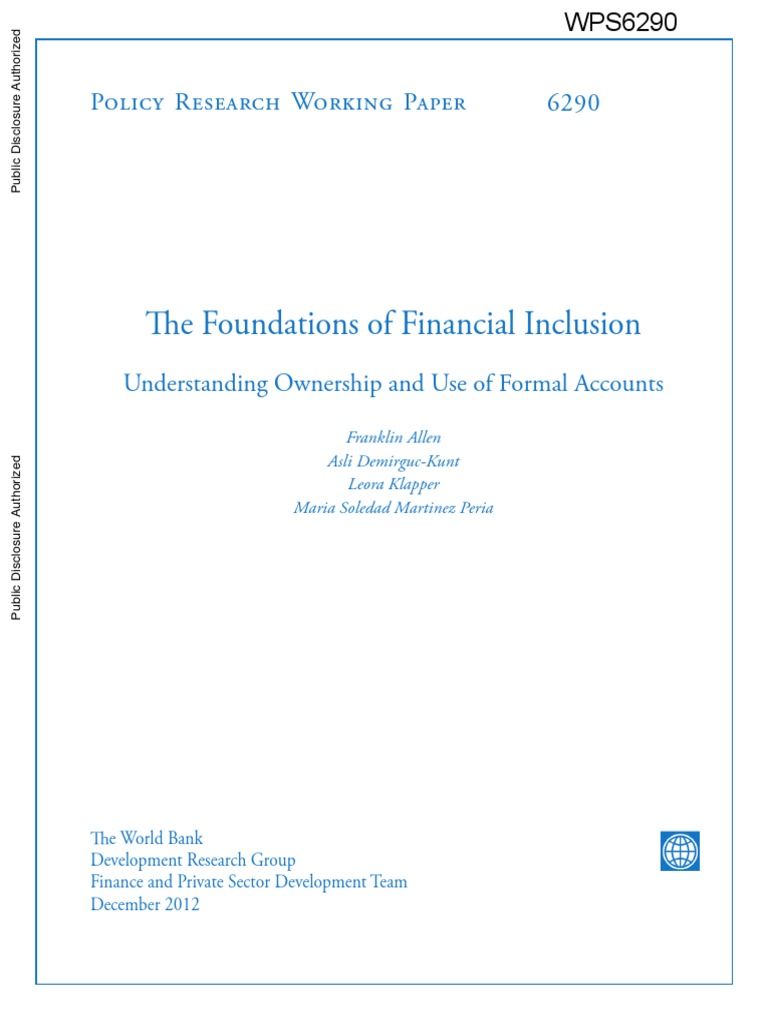 The Foundations of Financial Inclusion: Policy Research Working Paper ...