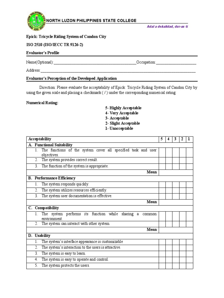 Evaluation Sheet | PDF | System | Usability