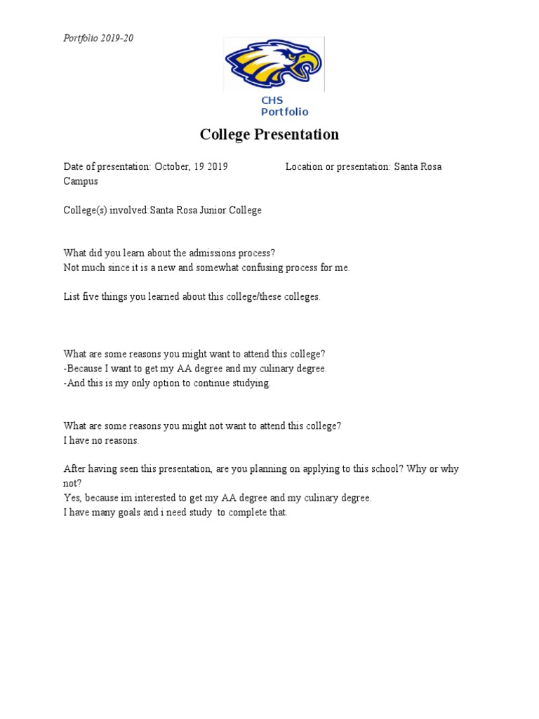 College Presentation | PDF