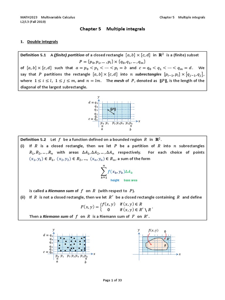 Chapter 5 Multiple Integrals | PDF | Integral | Elementary Mathematics
