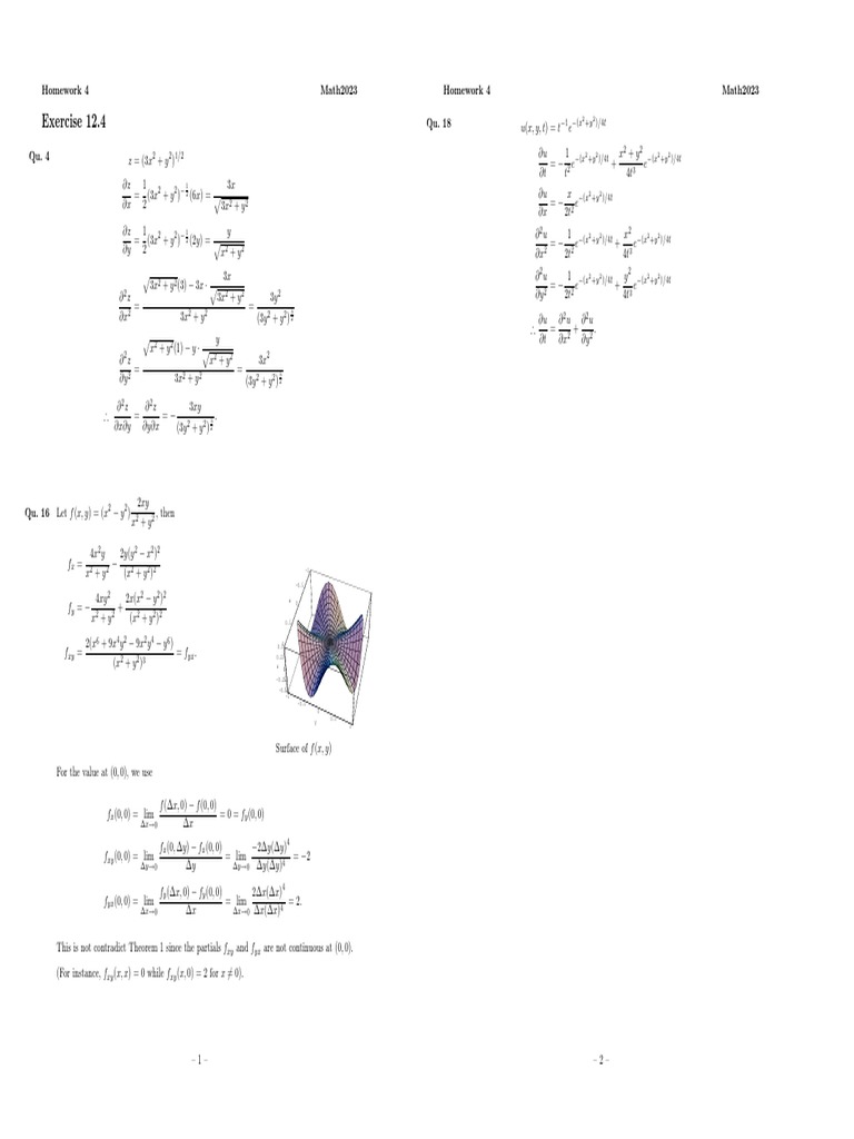 Hw4 Solution | PDF | Fraction (Mathematics) | Analysis