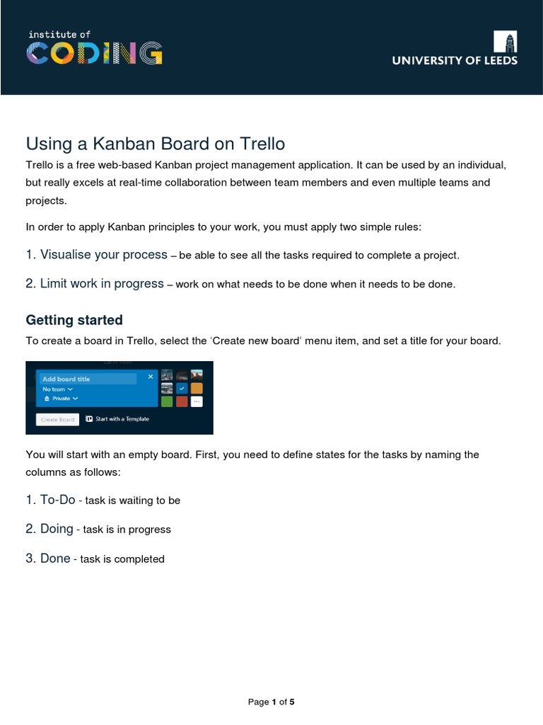 Trello Kanban Guide for Teams | PDF | Business | Computing