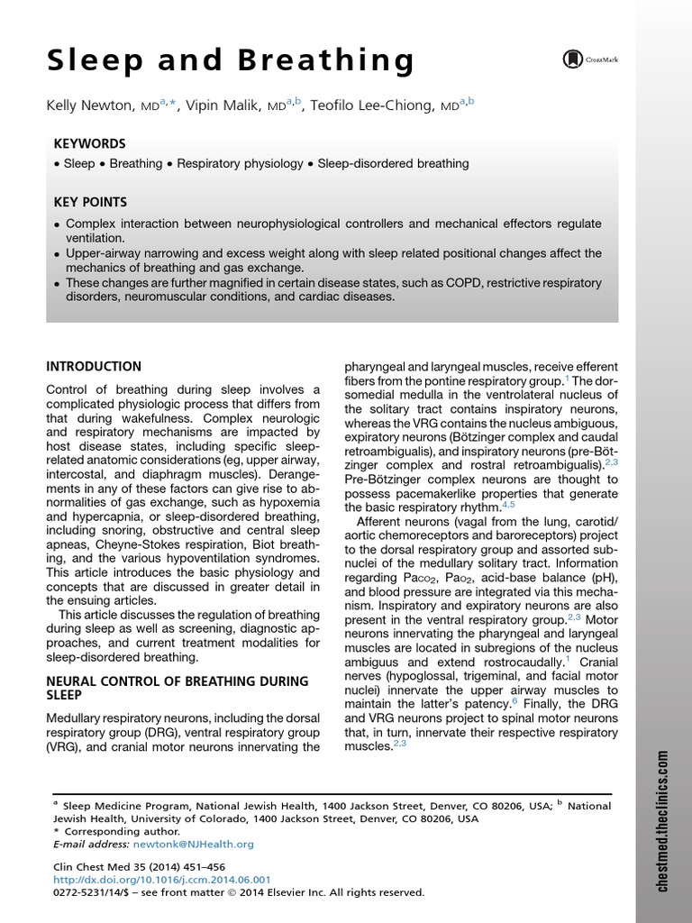 The Complex Interplay Between Sleep, Breathing Physiology, and Disease ...