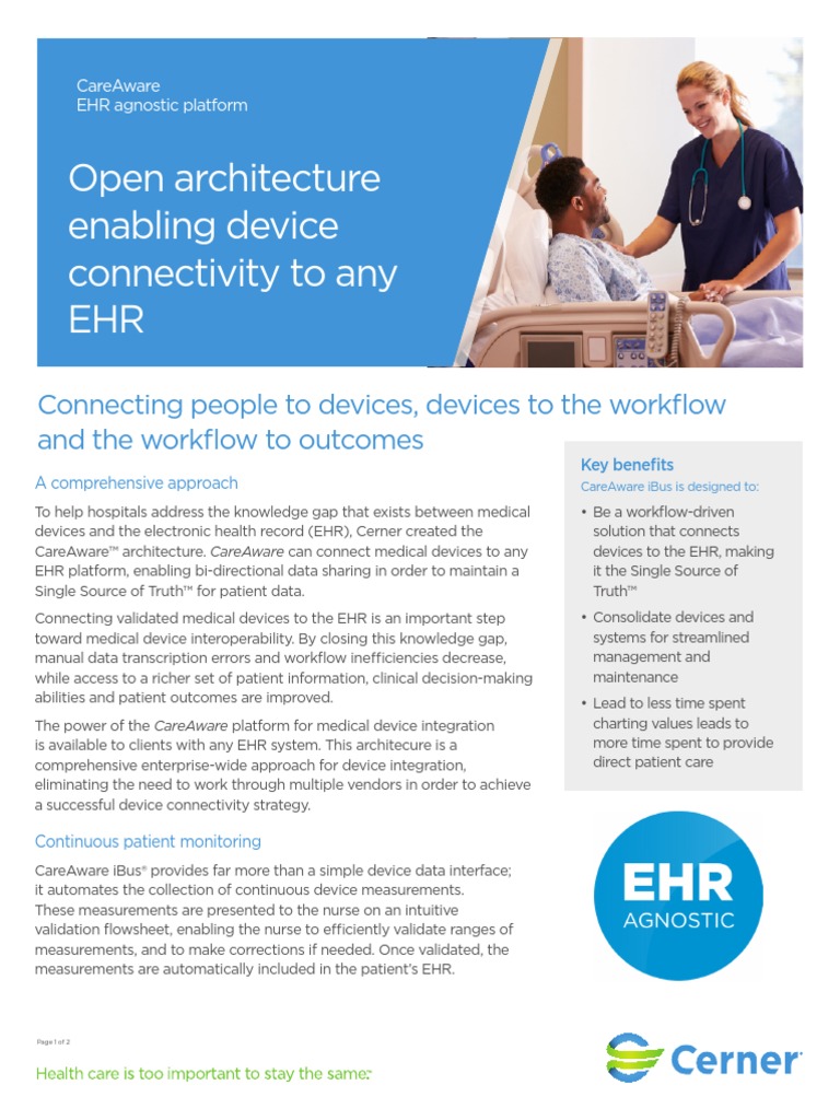 Open Architecture Enabling Device Connectivity To Any EHR | PDF ...