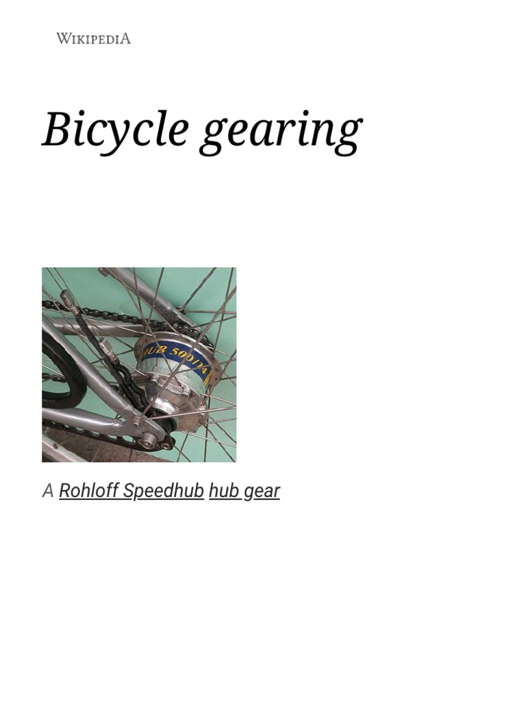 Understanding Bicycle Gearing Systems | PDF | Land Vehicles | Wheeled ...