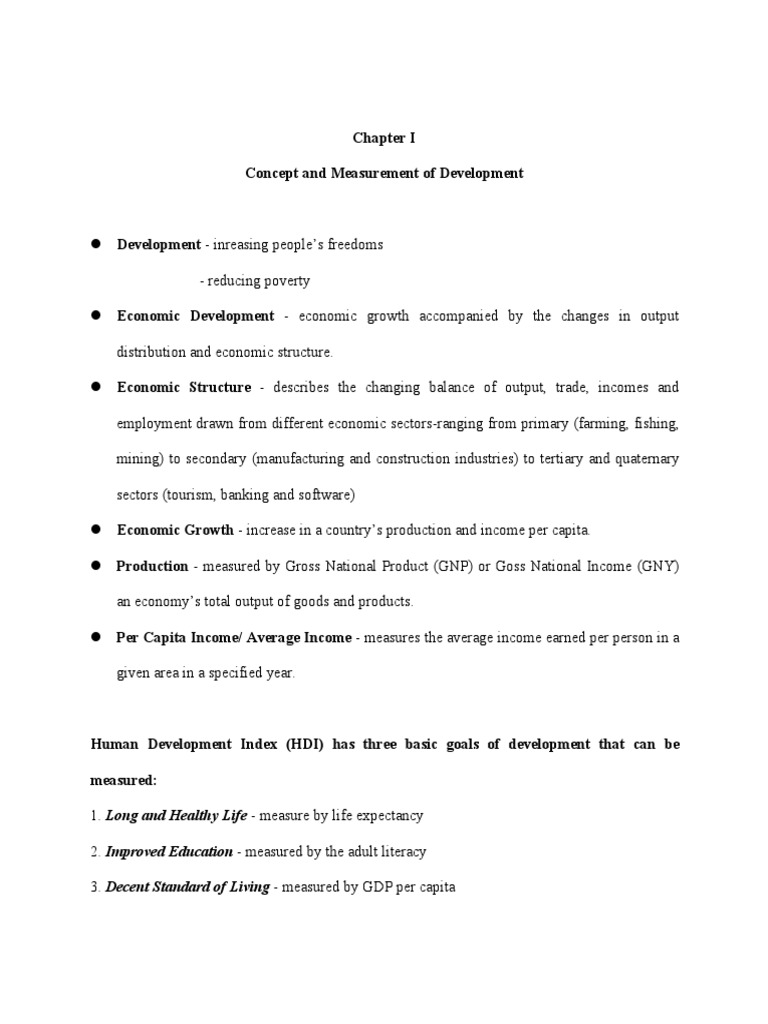 Economic Development Notes | PDF | Economic Growth | Human Migration