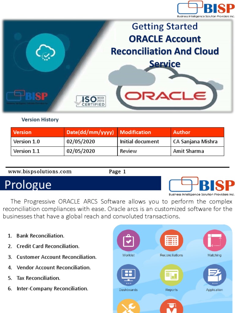 Getting Started With Oracle Account Reconciliation Cloud Service | PDF | Cloud Computing | Software