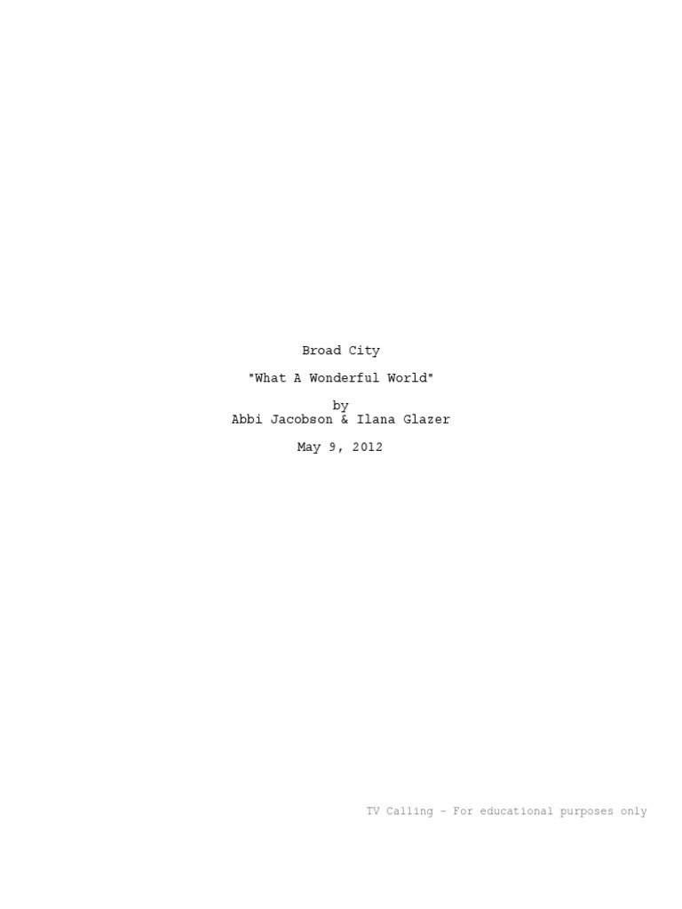Broad City Pilot Script | PDF