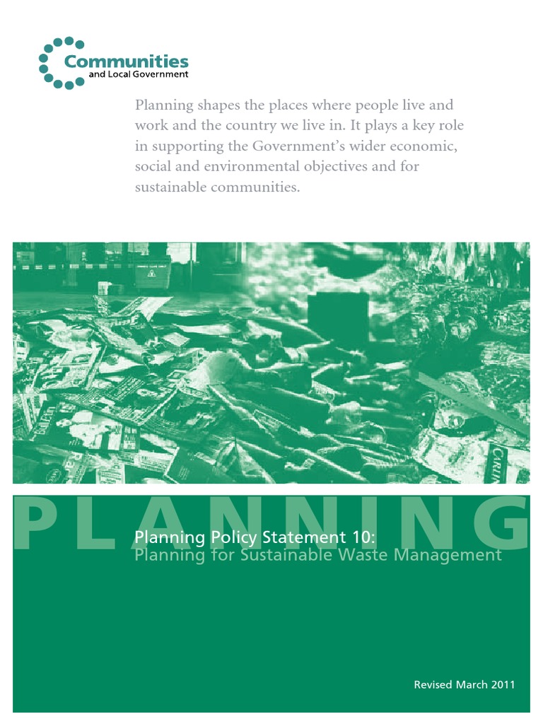 Planning Policy Statement 10 | PDF | Waste Management | Sustainability