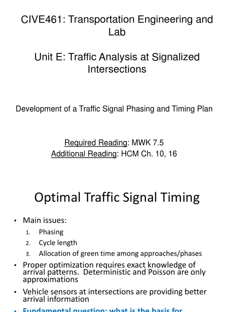 Unit E - Traffic Analysis at Signalized Intersections - Part IV | PDF | Traffic | Pedestrian ...