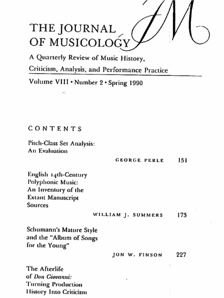 Perle, Pitch-Class Set Analysis: An Evaluation | PDF | Entertainment ...