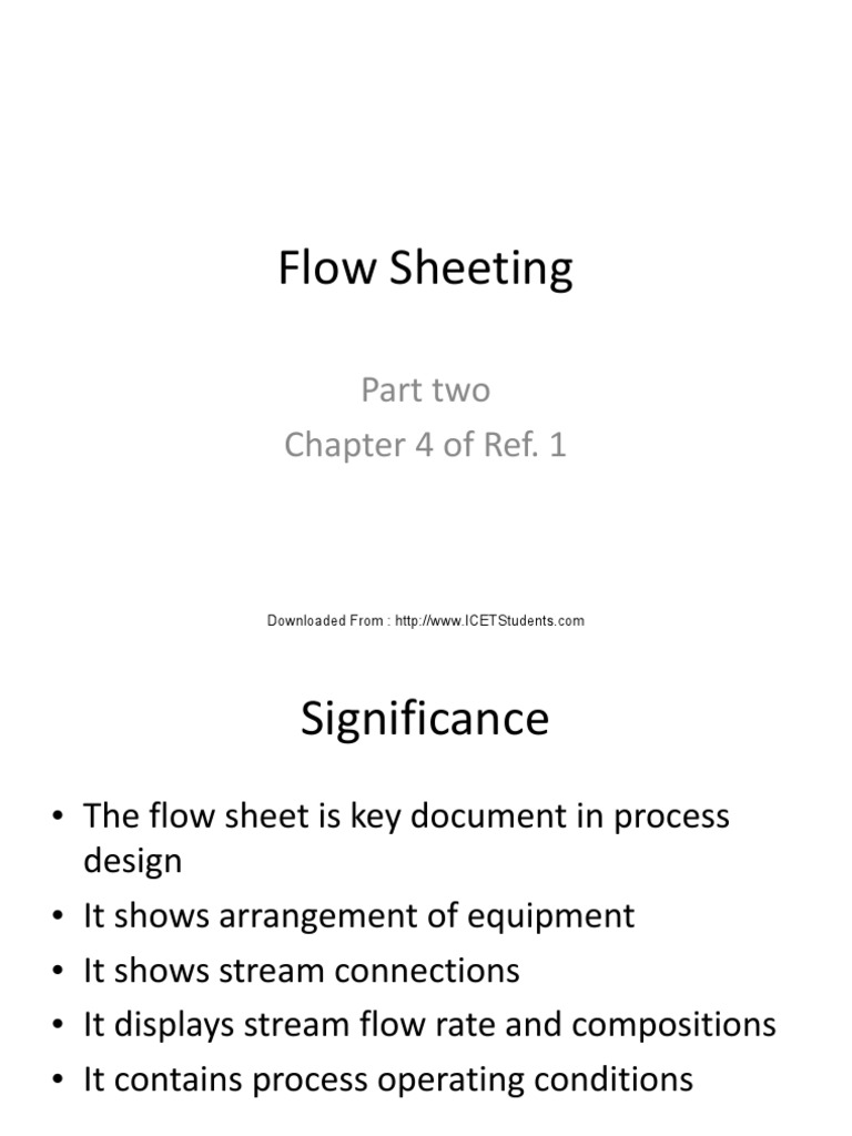 Flow Sheeting: Part Two Chapter 4 of Ref. 1 | Download Free PDF | Data ...