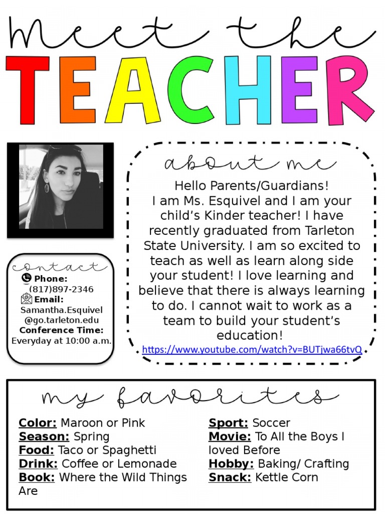 Meettheteacherletter | PDF