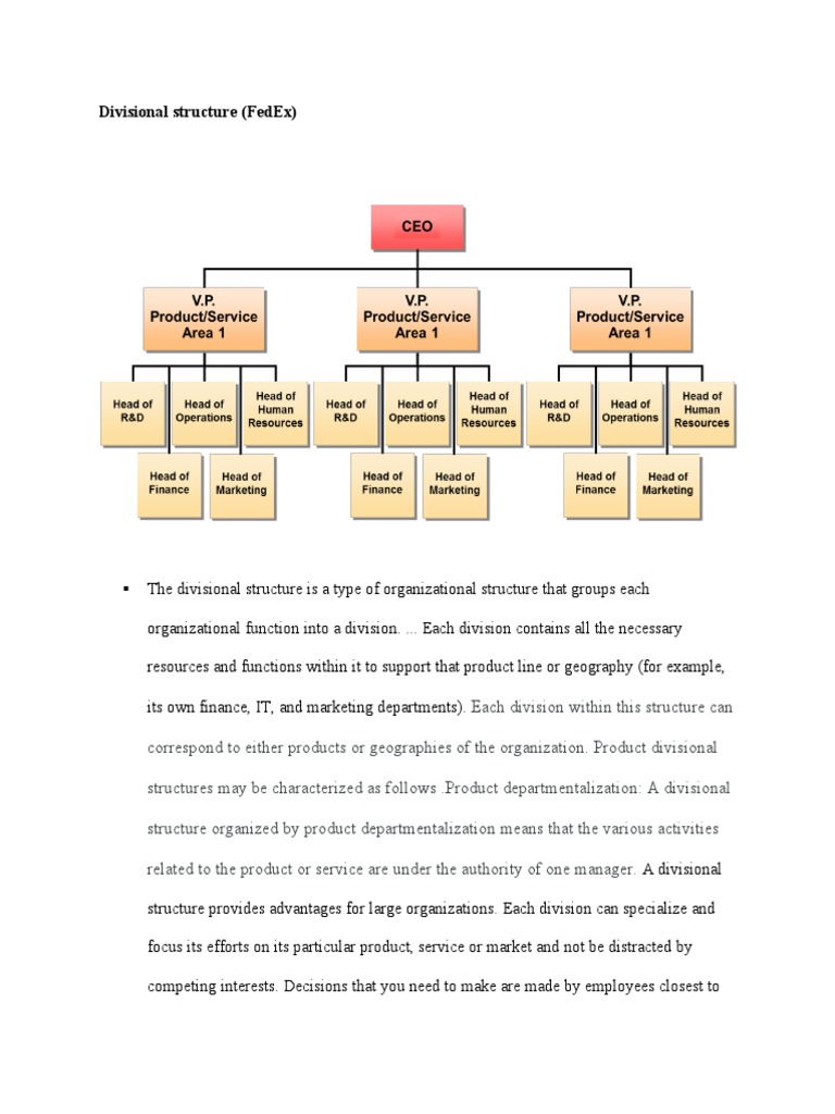 Divisional Structure (Fedex) | PDF | Organizational Structure | Cognition