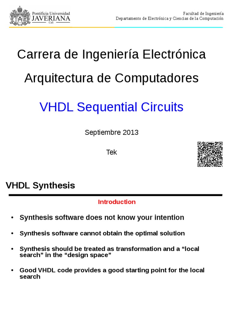 15-VHDLSeqCkts.pdf | PDF | Vhdl | Computer Engineering