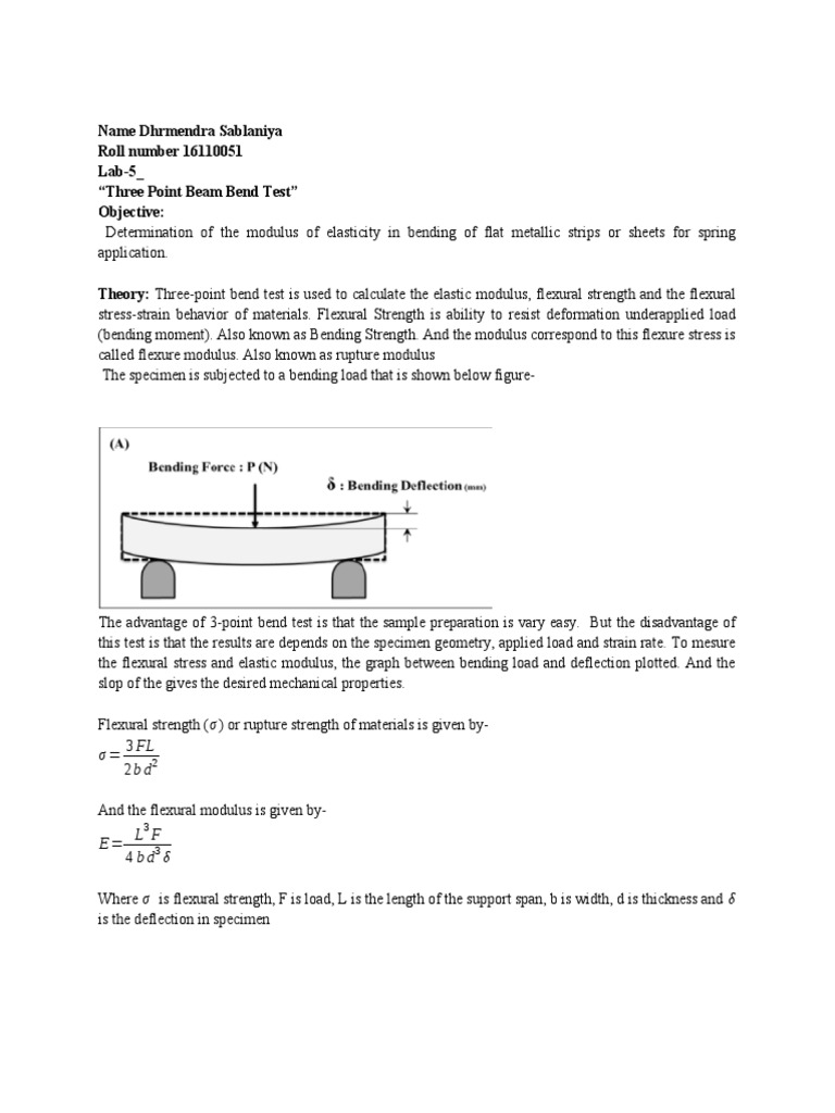 Determination of the Elastic Modulus and Flexural Strength of Aluminum ...
