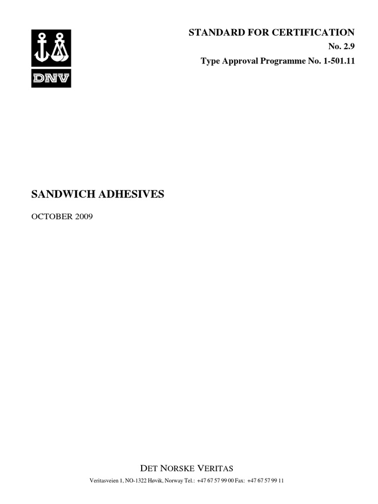 DNV 1-501-11 - 2009 | PDF | Adhesive | Specification (Technical Standard)