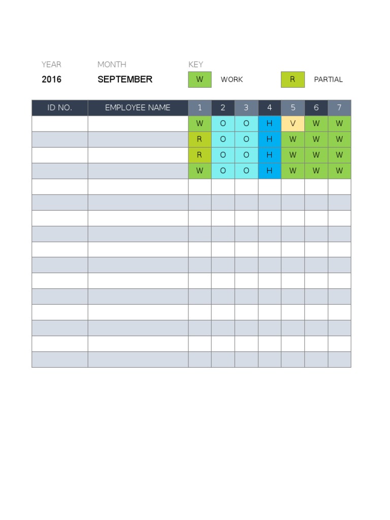 Monthly shift rotation schedule | PDF