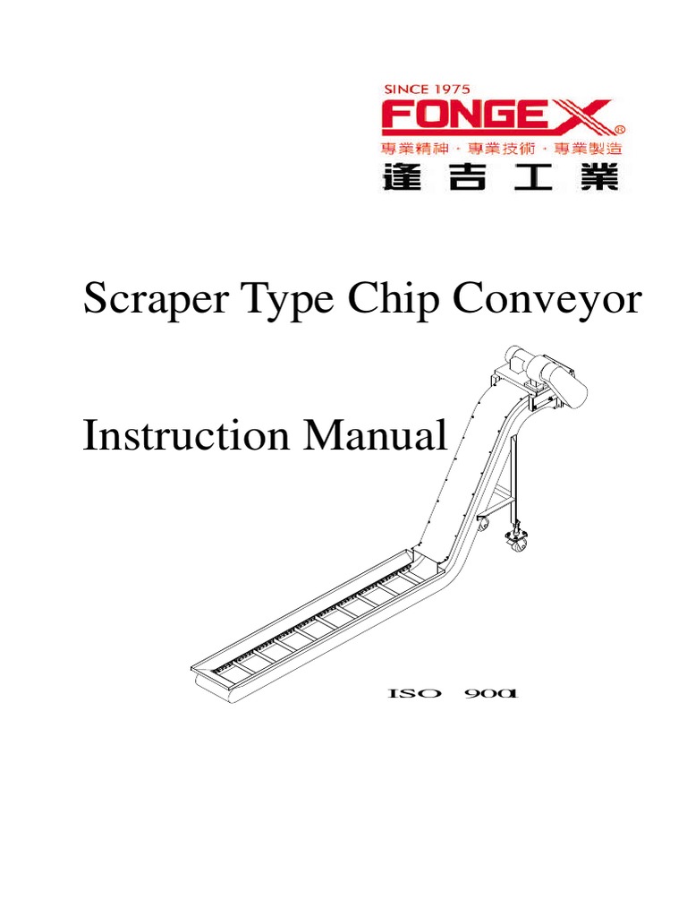 Scraper Type Chip Conveyor Instruction Manual | PDF