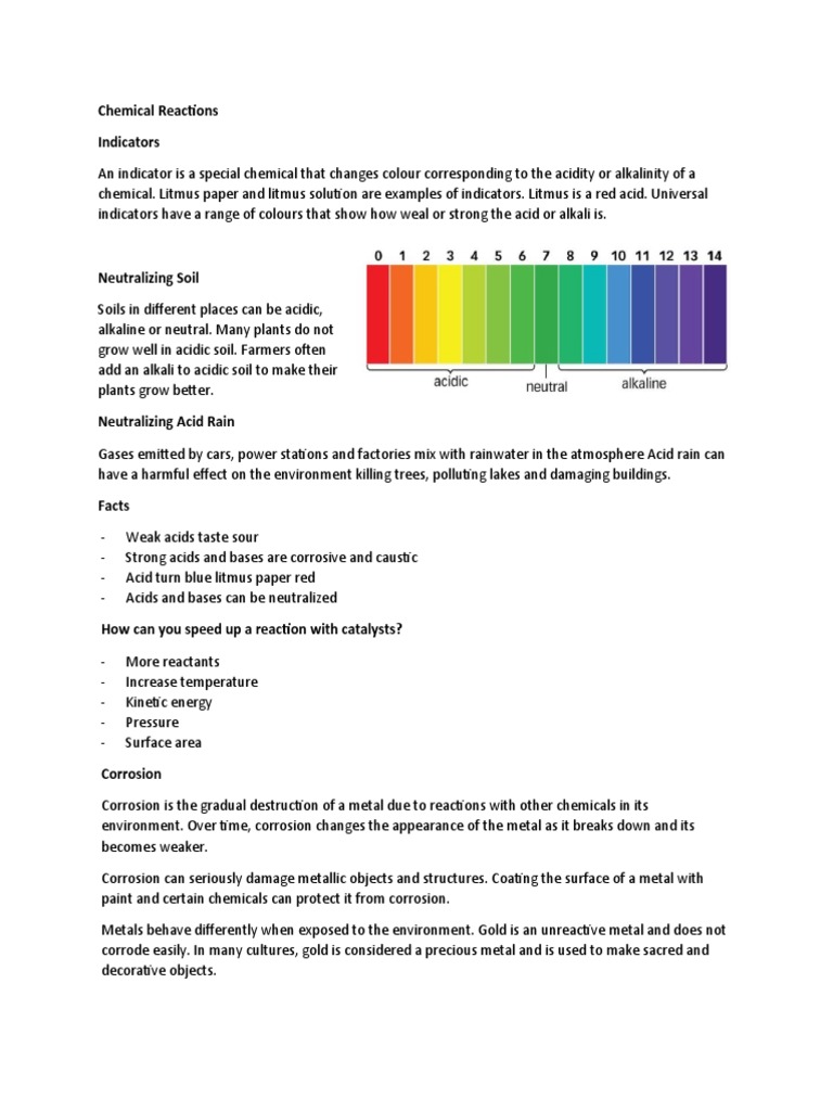 Chemical Reactions Indicators | PDF