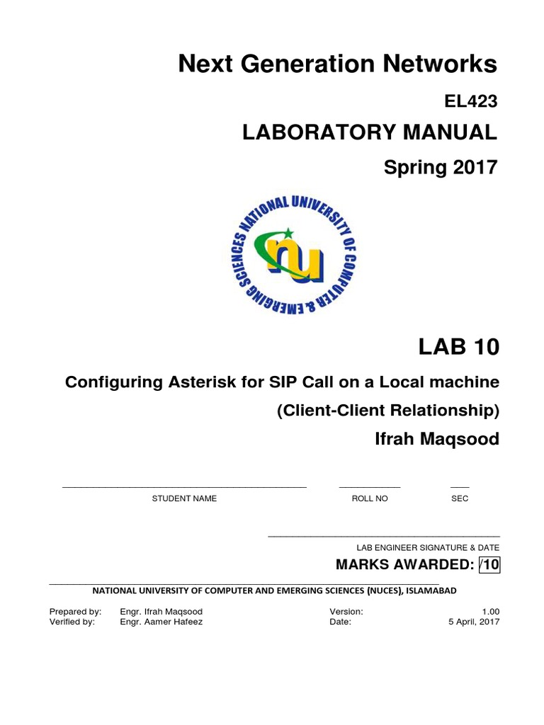 NGN Lab Manual 10 | PDF | Session Initiation Protocol | Computer File