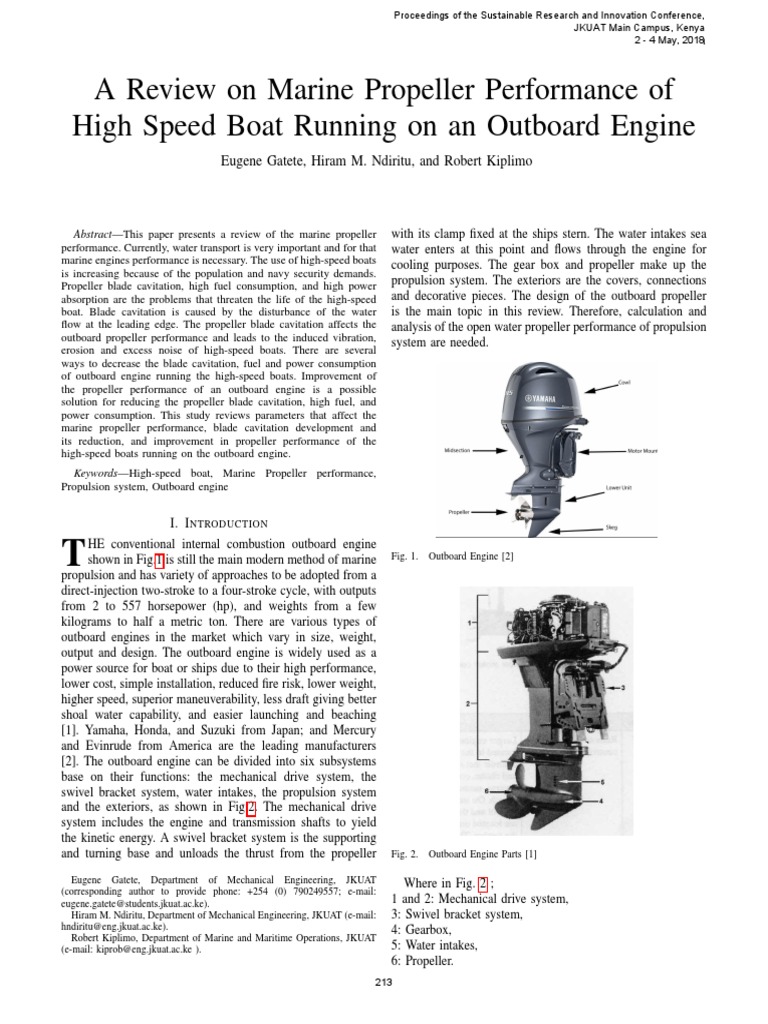 A Review On Marine Propeller Performance of High Speed Boat Running On ...