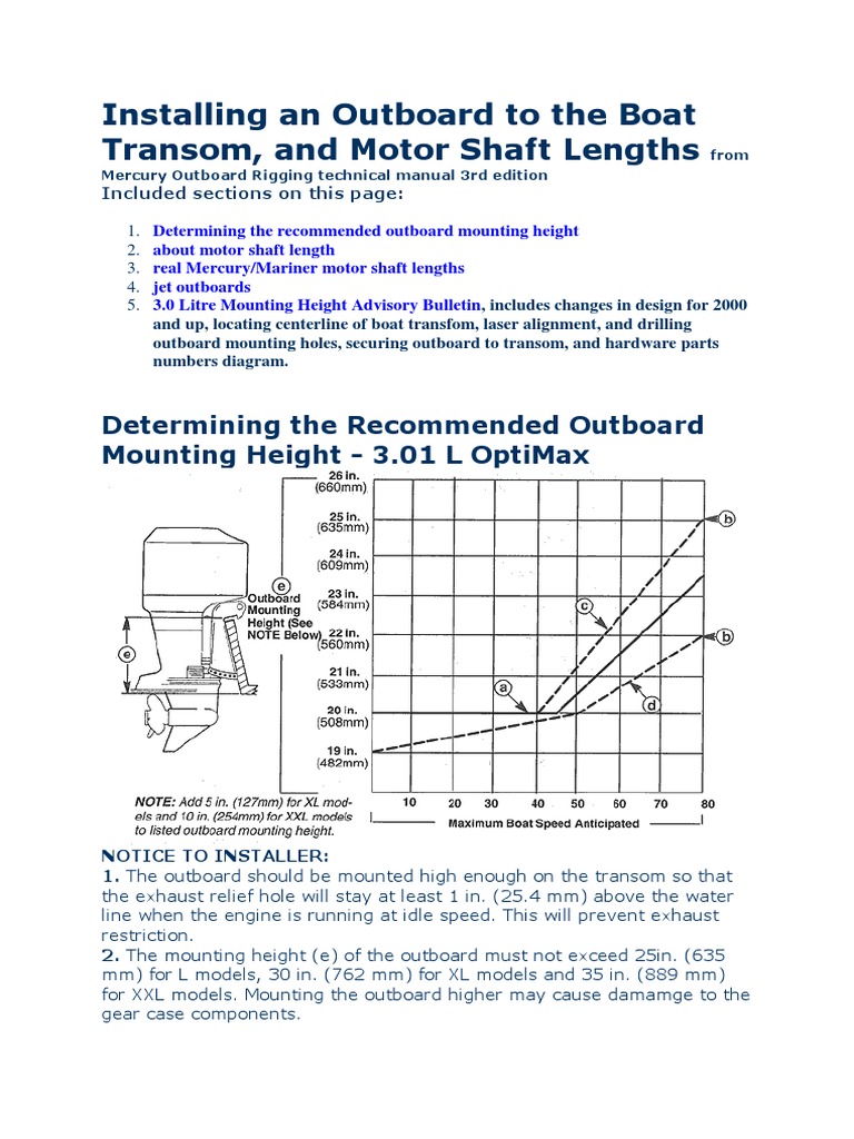 Installing An Outboard To The Boat Transom | PDF | Manufactured Goods ...