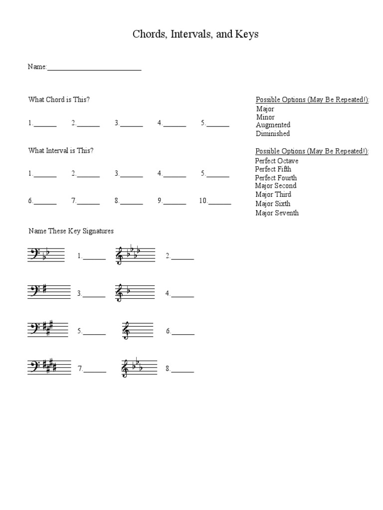 Music Theory: Chords and Intervals Quiz | PDF | Computers