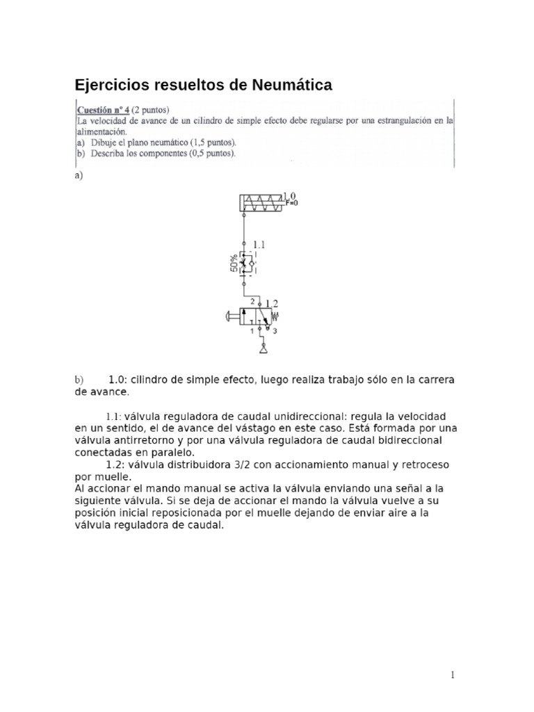 Ejercicios Resueltos de Neumática PDF | PDF