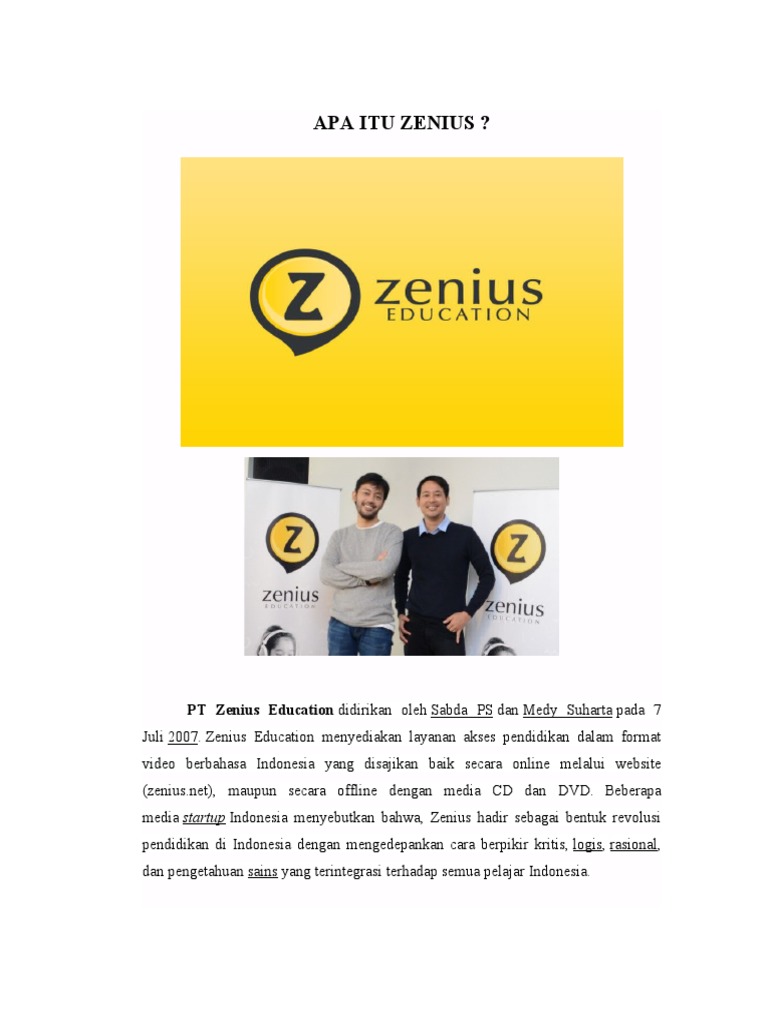 Sejarah dan Strategi Zenius Education | PDF