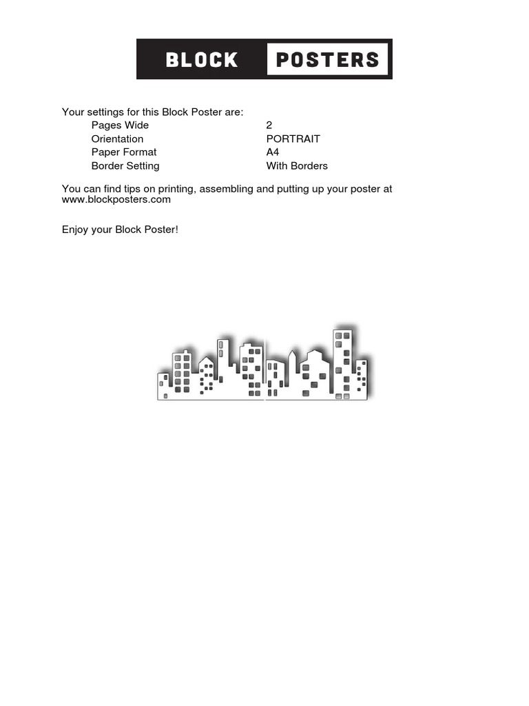 A4 Portrait Block Poster Setup Guide | PDF