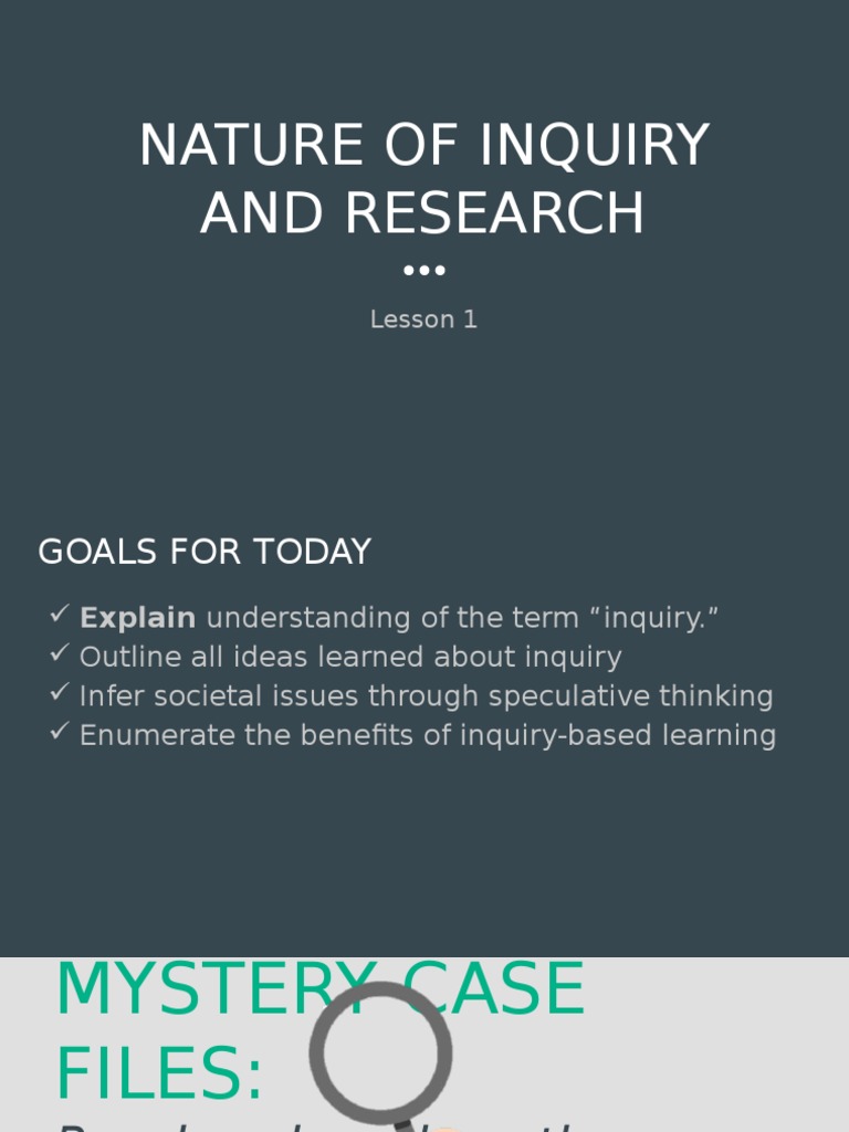 Nature of Inquiry and Research: Lesson 1 | PDF | Data | Correlation And ...