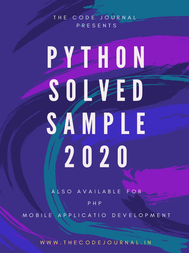 Python Solved Sample 2020 PDF | PDF | Object Oriented Programming | Method (Computer Programming)