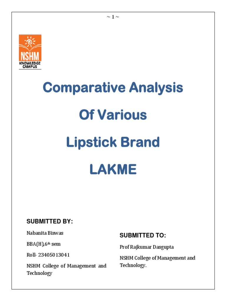 Comparative Analysis On Lipstick Brand | PDF | Statistical Significance ...