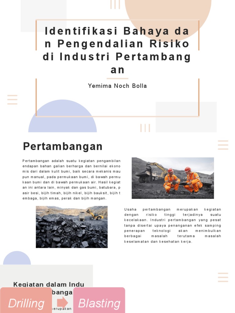 Identifikasi Bahaya Dan Pengendalian Resiko Di Industri Pertambangan | PDF