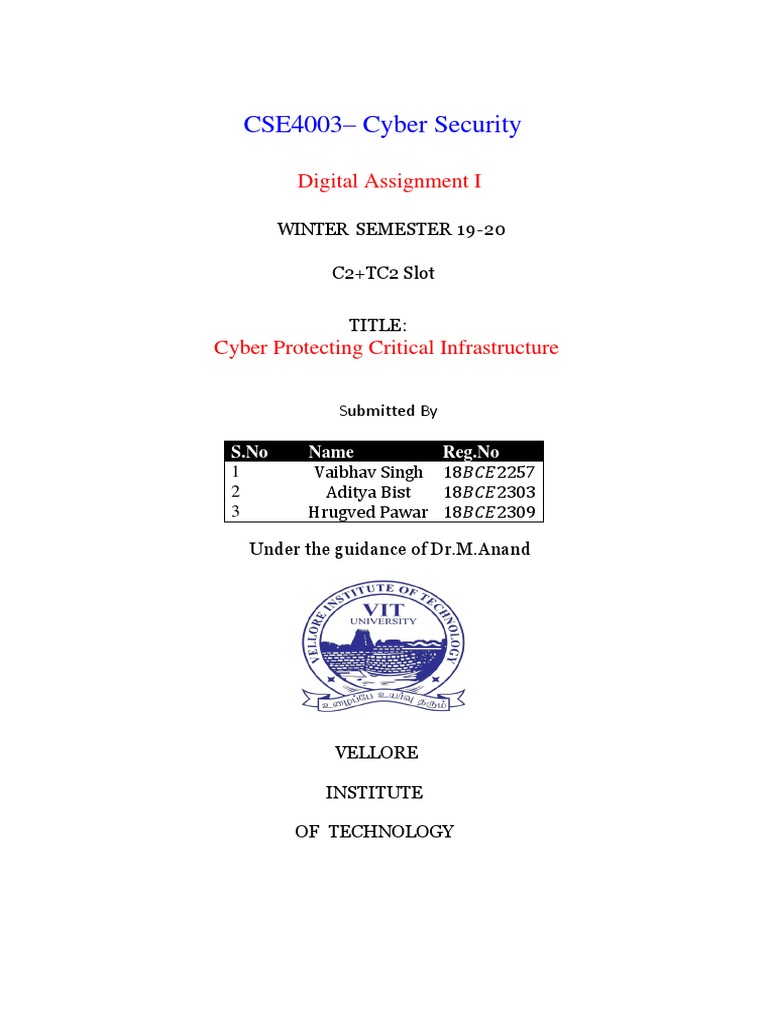 Cse4003 Cyber Security Digital Assignment I Pdf Computer